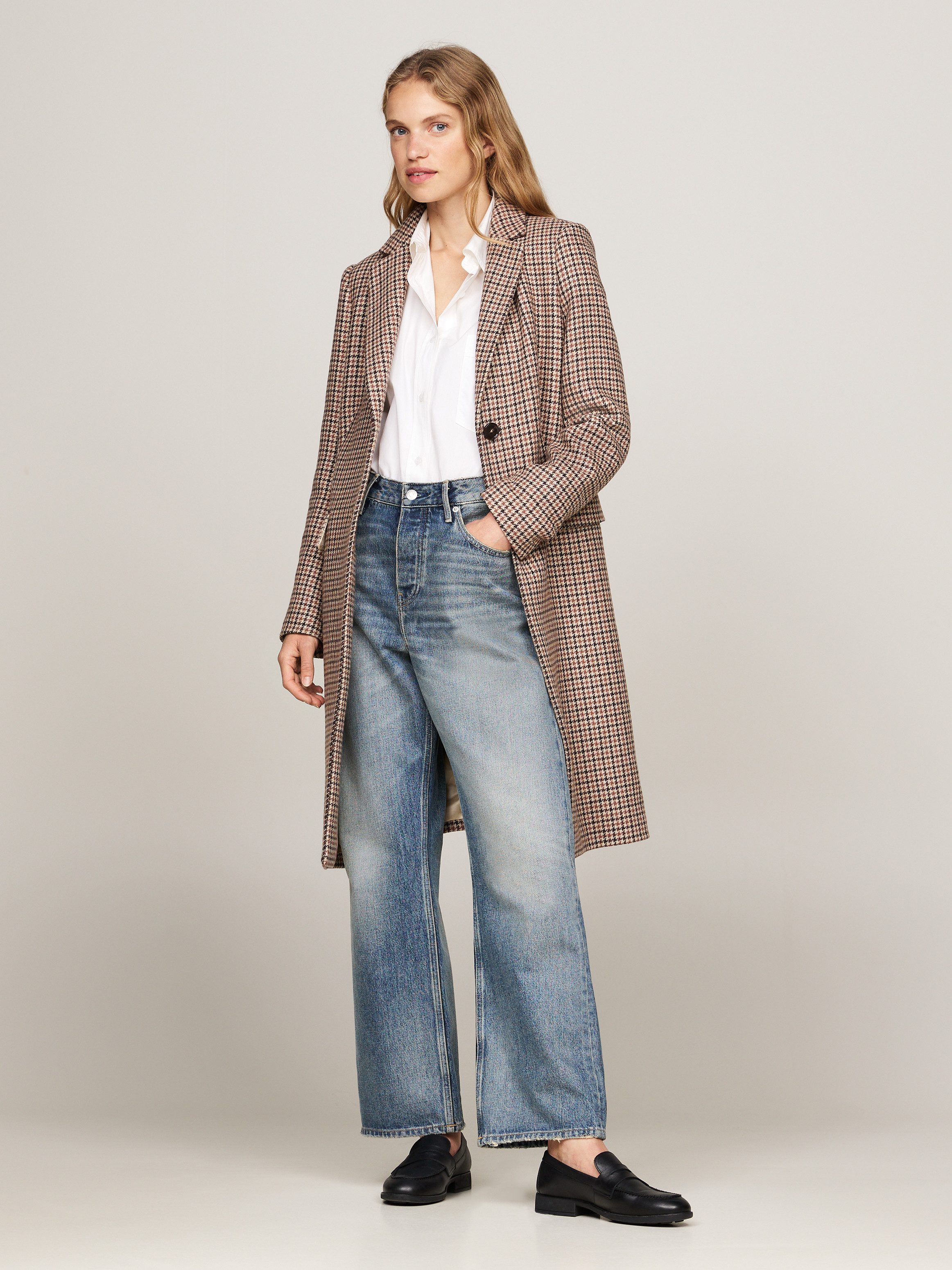 Tommy Hilfiger Kurzmantel WOOL BLEND CLASSIC CHECK COAT im Karodessin Blazermantel