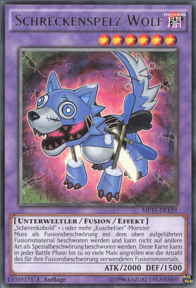 Recollectibles Sammelkarte Yugioh Karte Schreckenspelz Wolf Deutsch Yu
