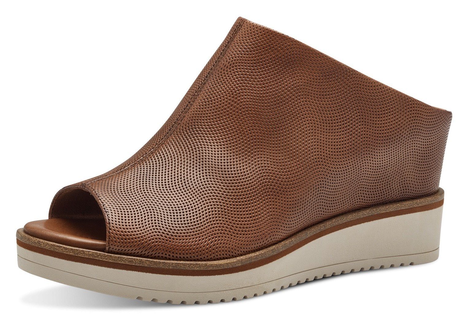 Tamaris Pantolette Keilabsatz Sommerschuh Schlappen Helle Laufsohle