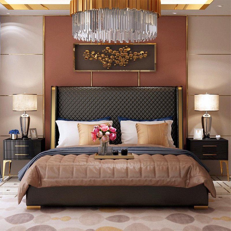 JVmoebel Bett, Designer Polsterbett Bett Betten Stoff Holz Luxus ...