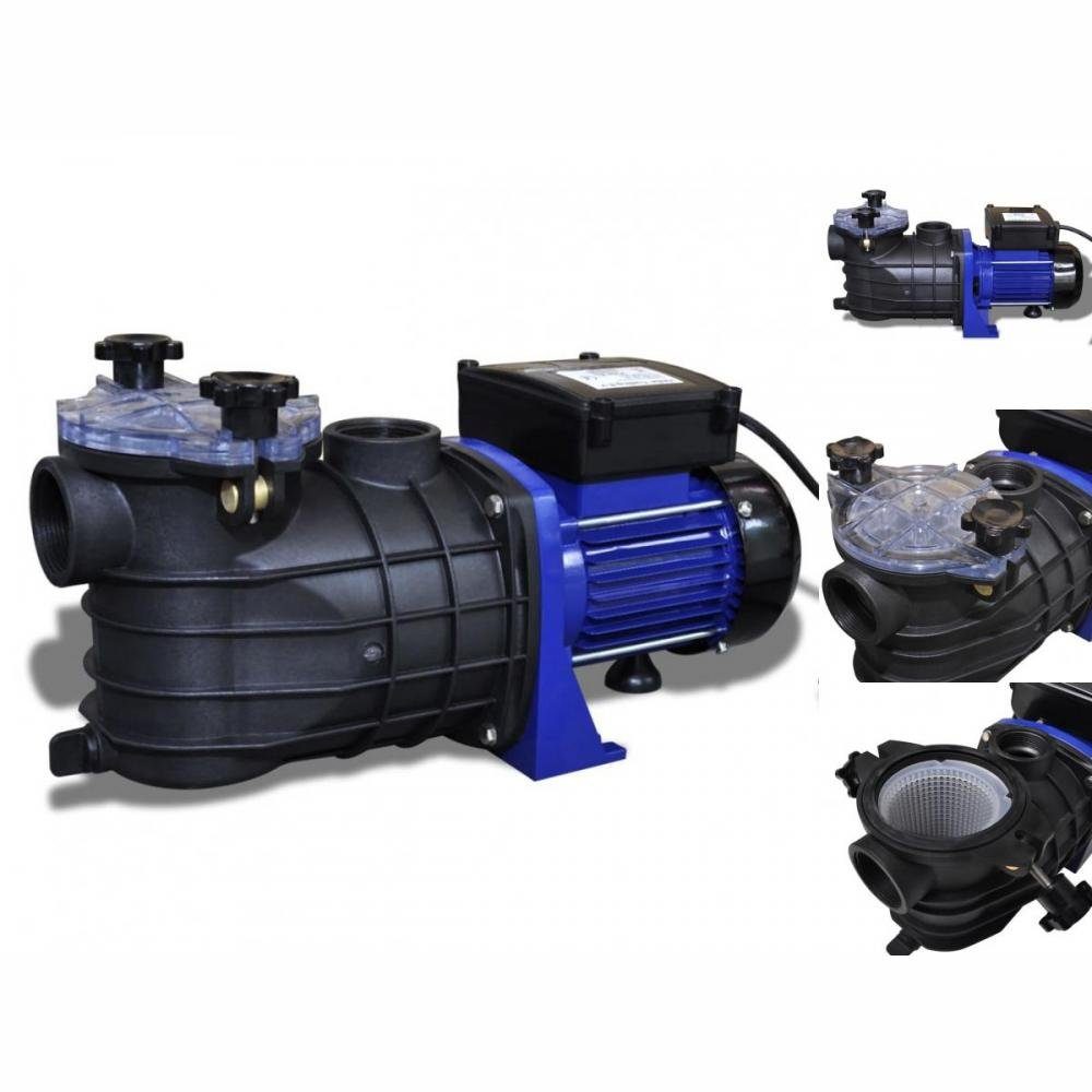 vidaXL Kartuschen-Filterpumpe Schwimmbadpumpe Umwälzpumpe Poolpumpe Pumpe elektronik blau 500W