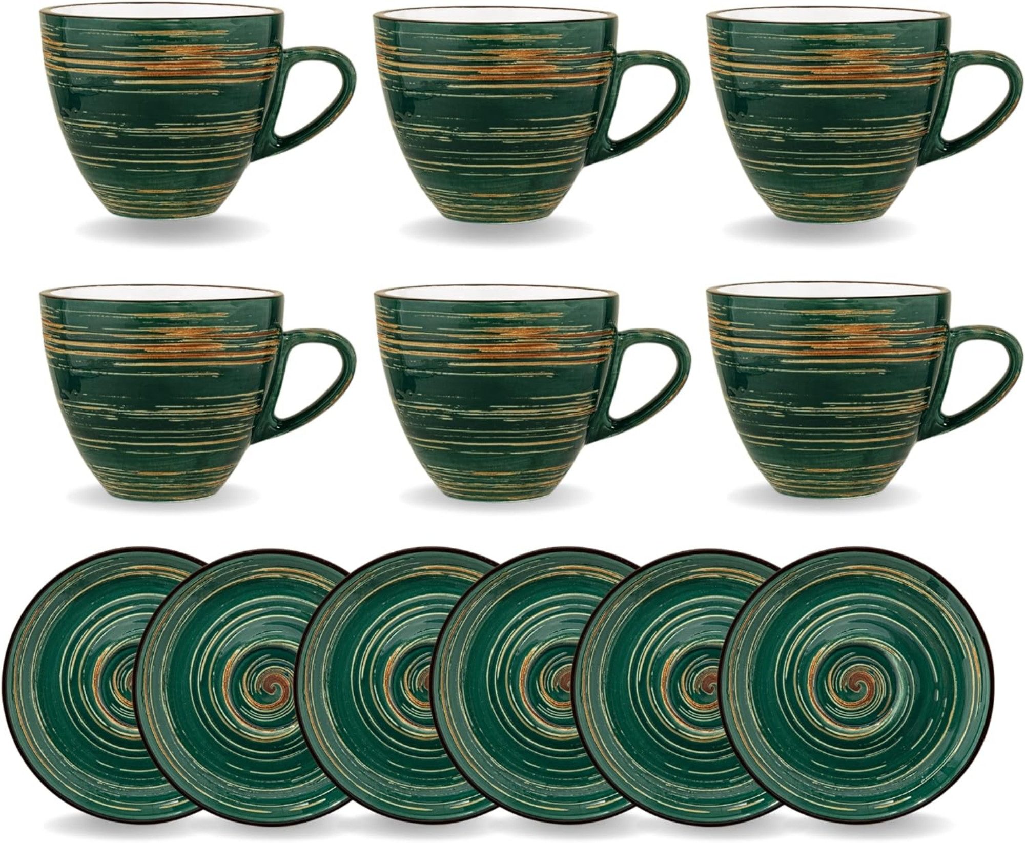 Wilmax England Tasse Spiral Tassen Mit Untertassen 190 Ml 6er Set