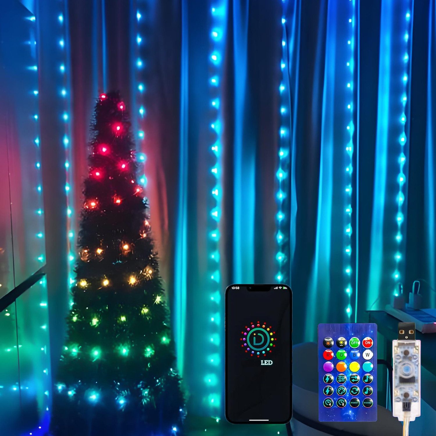 Xersek Led Lichtervorhang 3x3m Vorhang Lichterkette Mit Fernbedienung