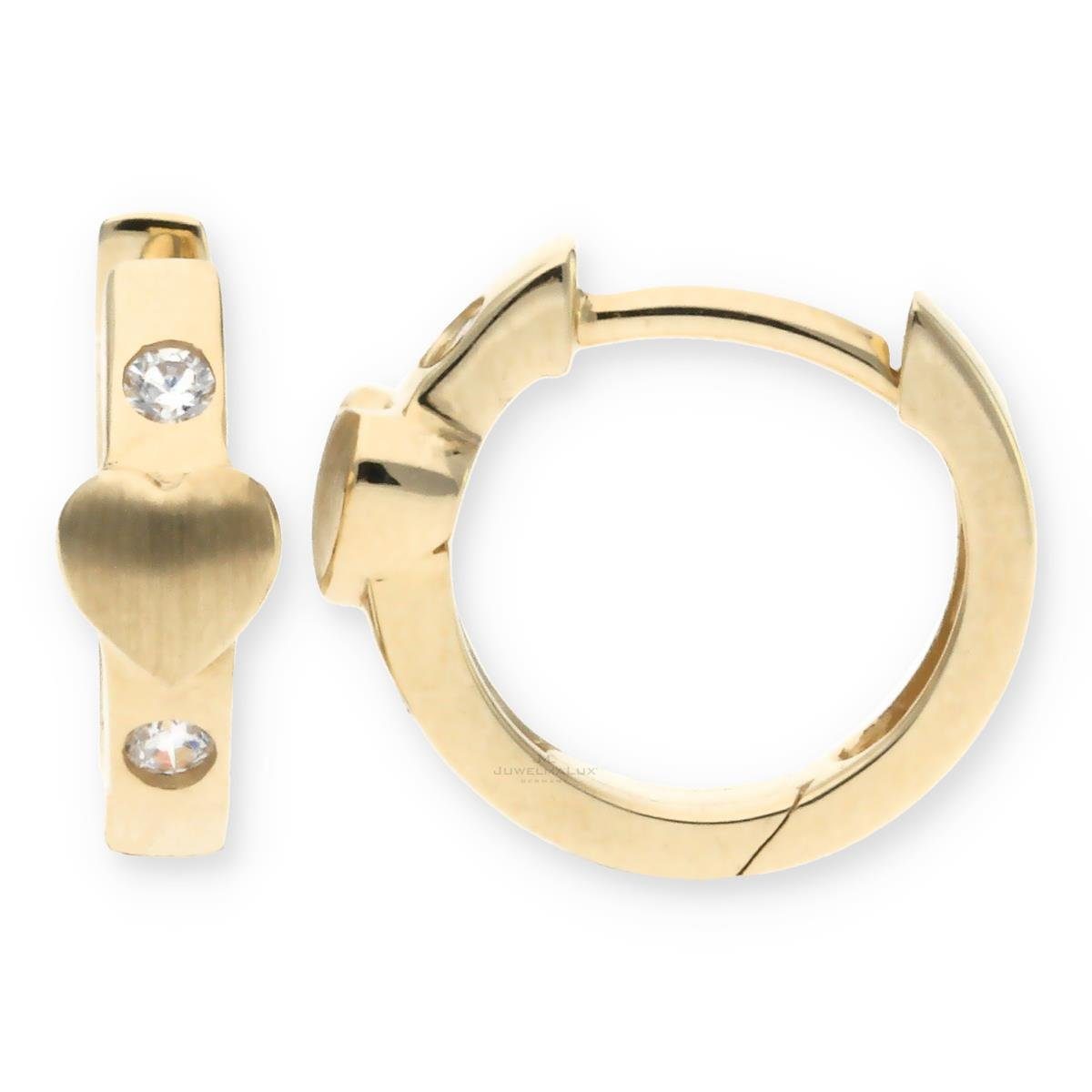 JuwelmaLux Paar Creolen JuwelmaLux Creolen 333/000 8 Karat Gold mit Herz Zirkonia JL10-06-1846 ...