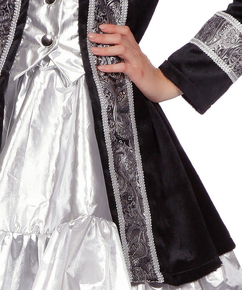 Karneval-Klamotten Kostüm Frack Damen Samt schwarz mit Borde Brokat ...