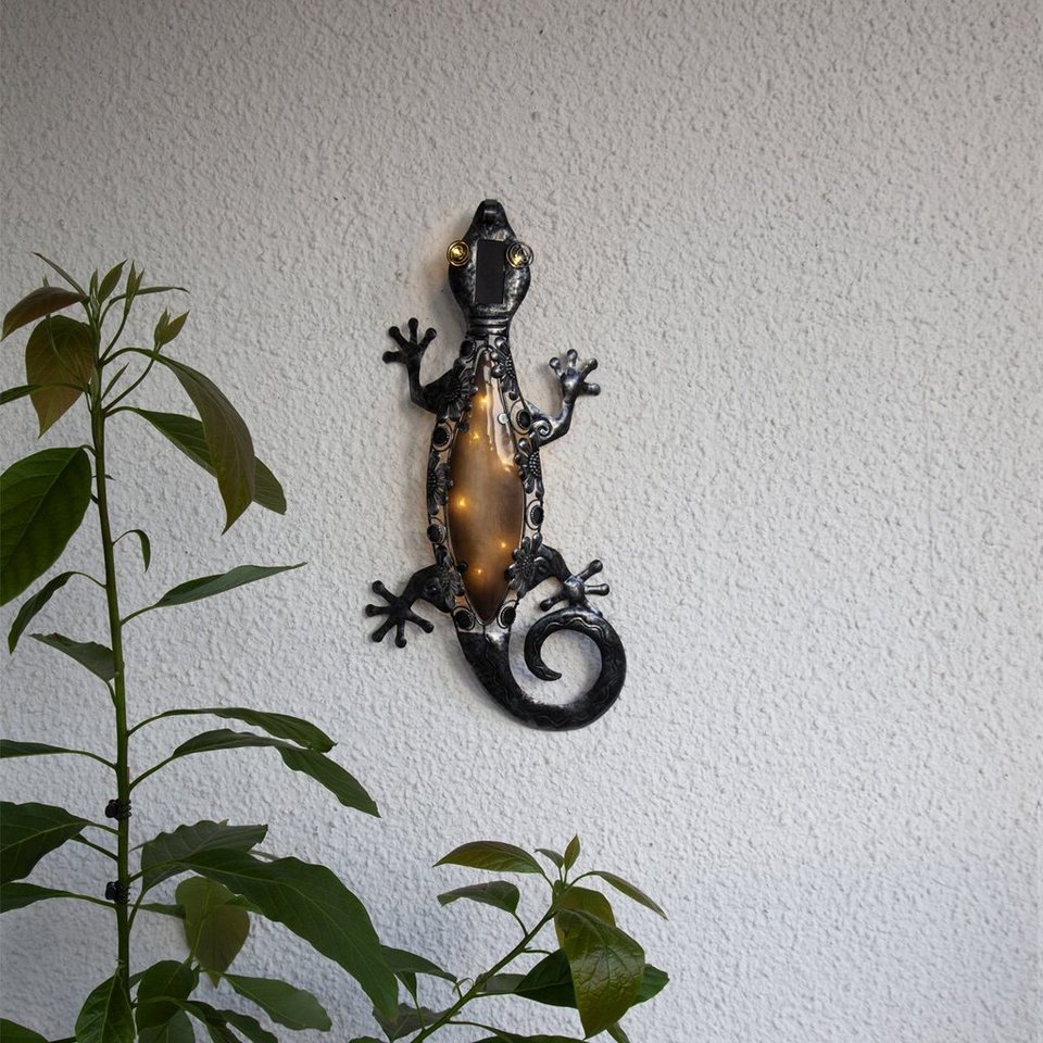 Star Trading Led Dekoobjekt Led Solar Gekko Wanddekoration Gartendeko