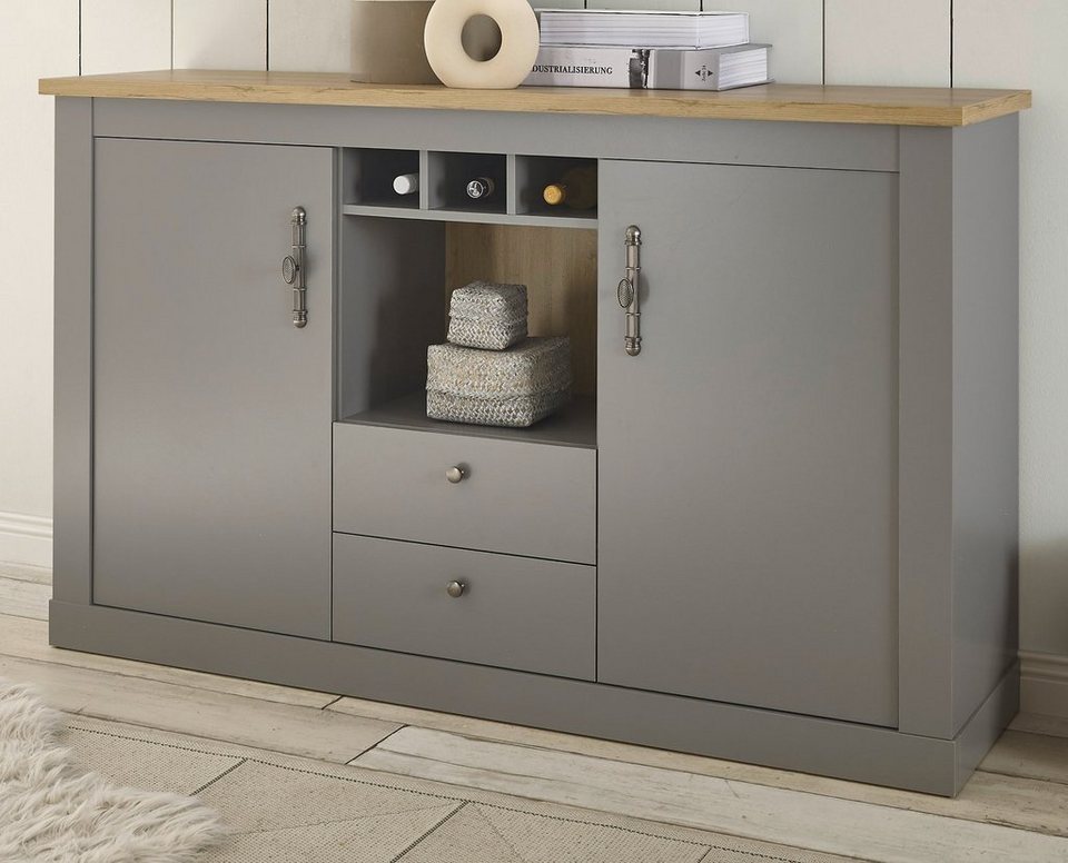 Imv Sideboard Rideau Große Kommode In Grau Mit Eiche Artisan 168 X