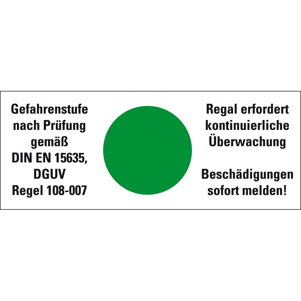 König Werbeanlagen Hinweisschild Hinw.etik.Gefahrenstufe grün Beschädigungen melden!DGUV, Folie ...