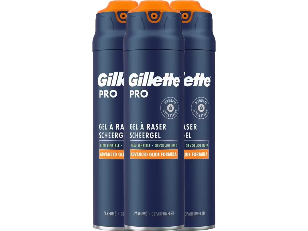 Gillette Rasiergel Pro Sensitive 200ml, 3-tlg.