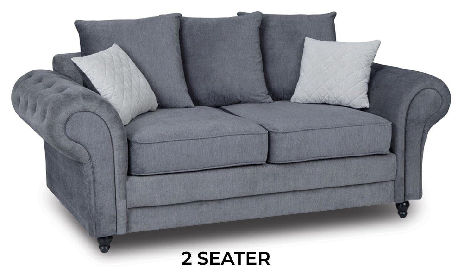 Jvmoebel Sofa Grauer Luxus Chesterfield Dreisitzer Neue Möbel Design