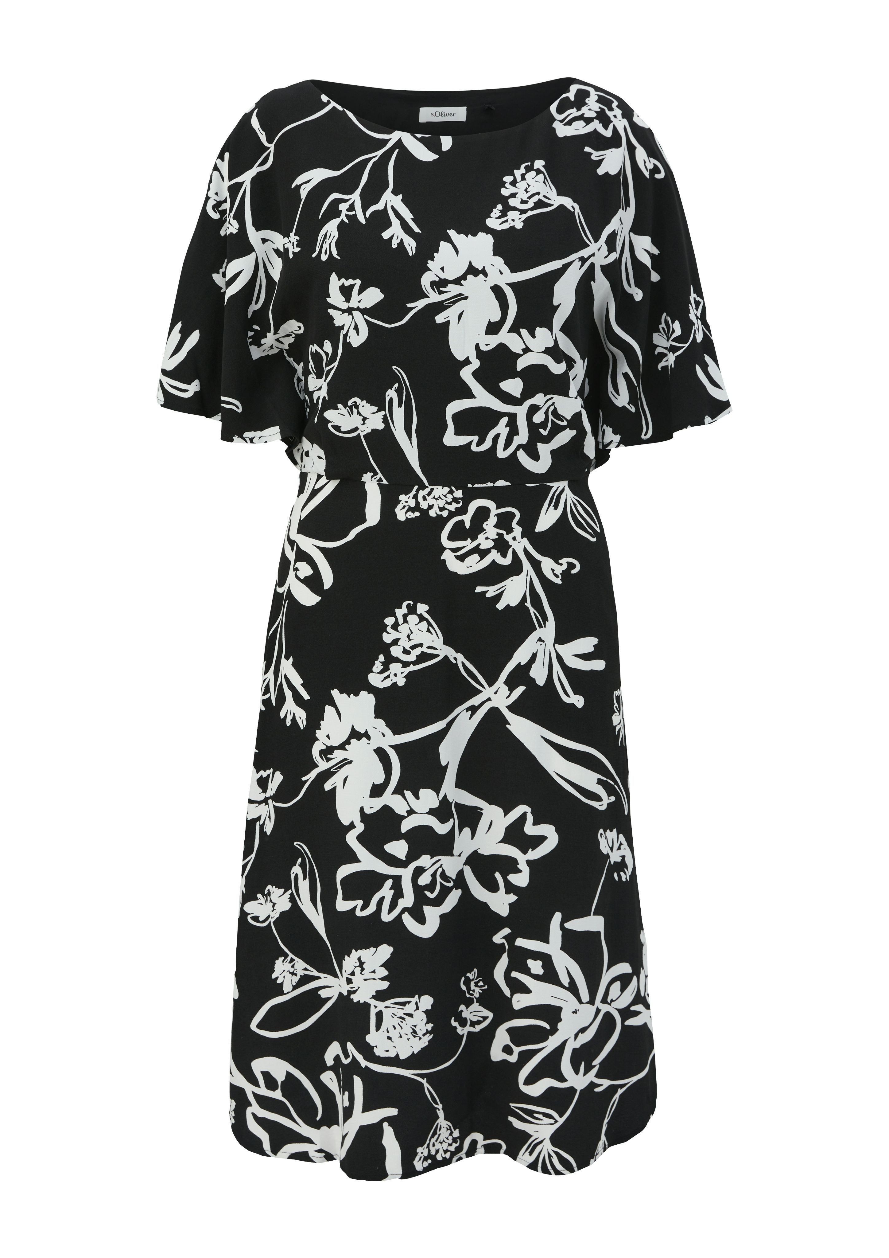 Soliver Black Label Minikleid Midkleid Mit All Over Print Und