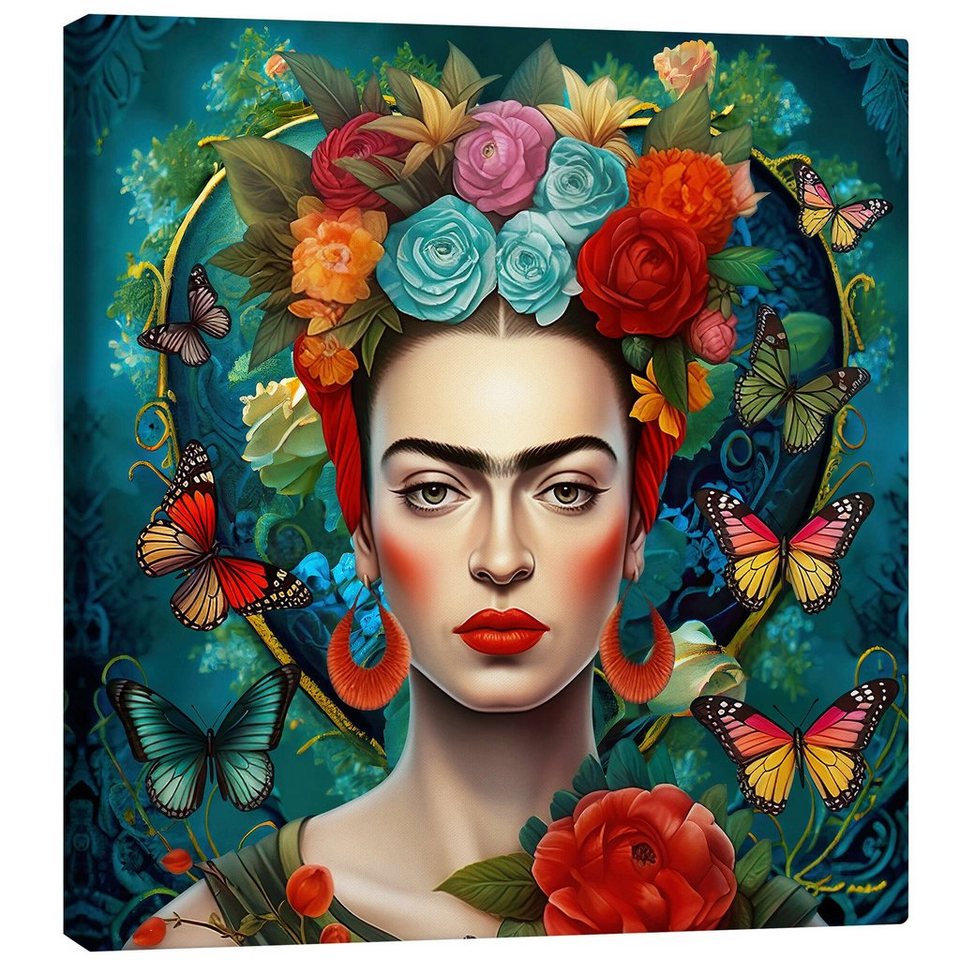 Posterlounge Leinwandbild Mark Ashkenazi Frida Kahlo Rosenporträt