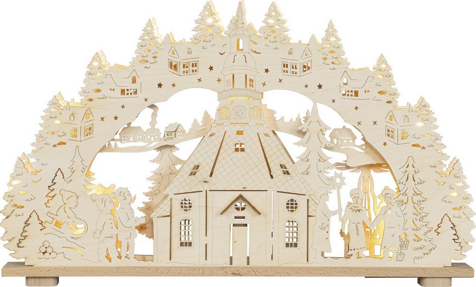Saico Original Lichterbogen 3d Lichterbogen Seiffener Kirche Mit