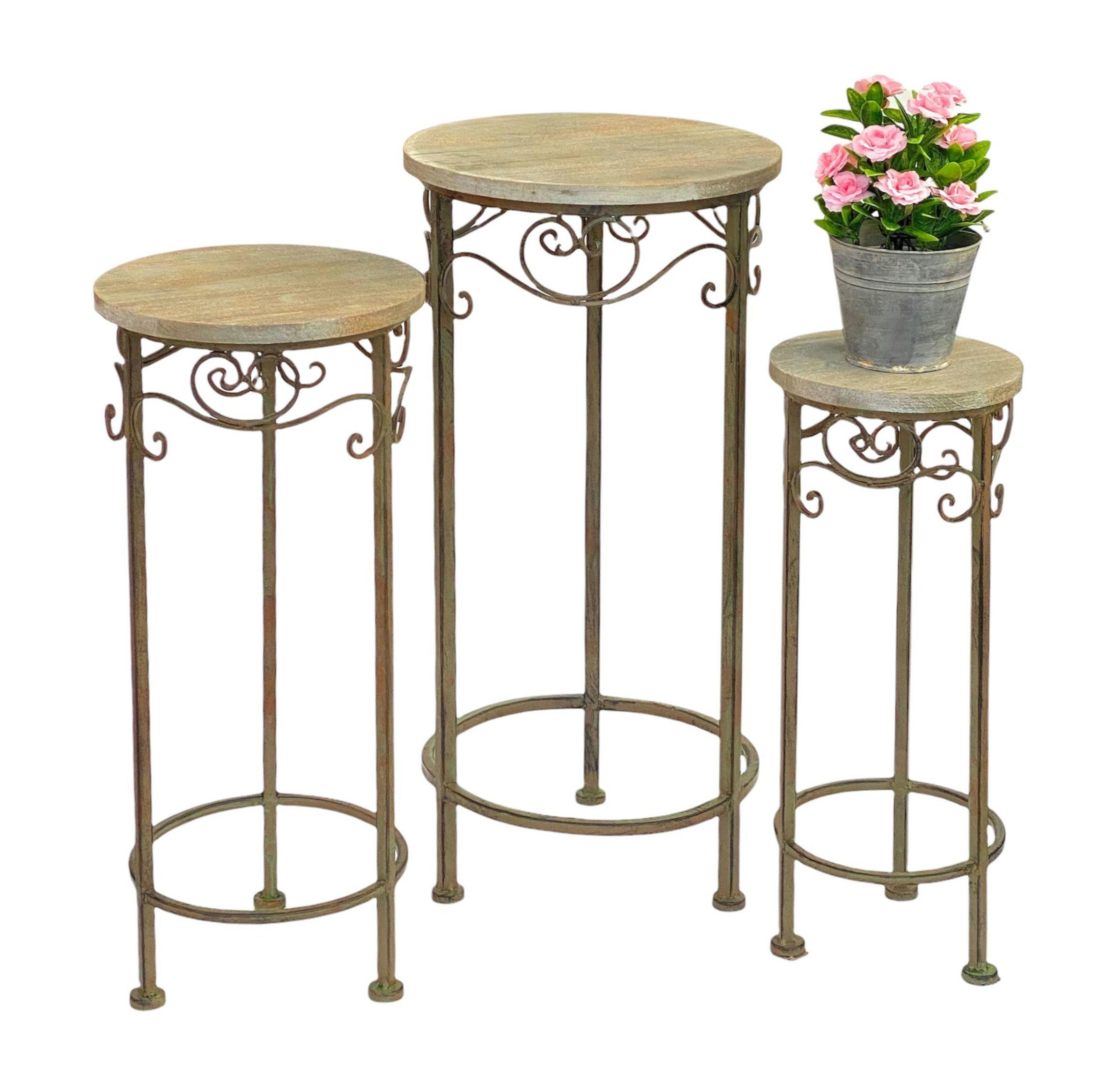 Dandibo Blumenhocker Blumenhocker Metall Rund 3er Set 56 64 72 Cm