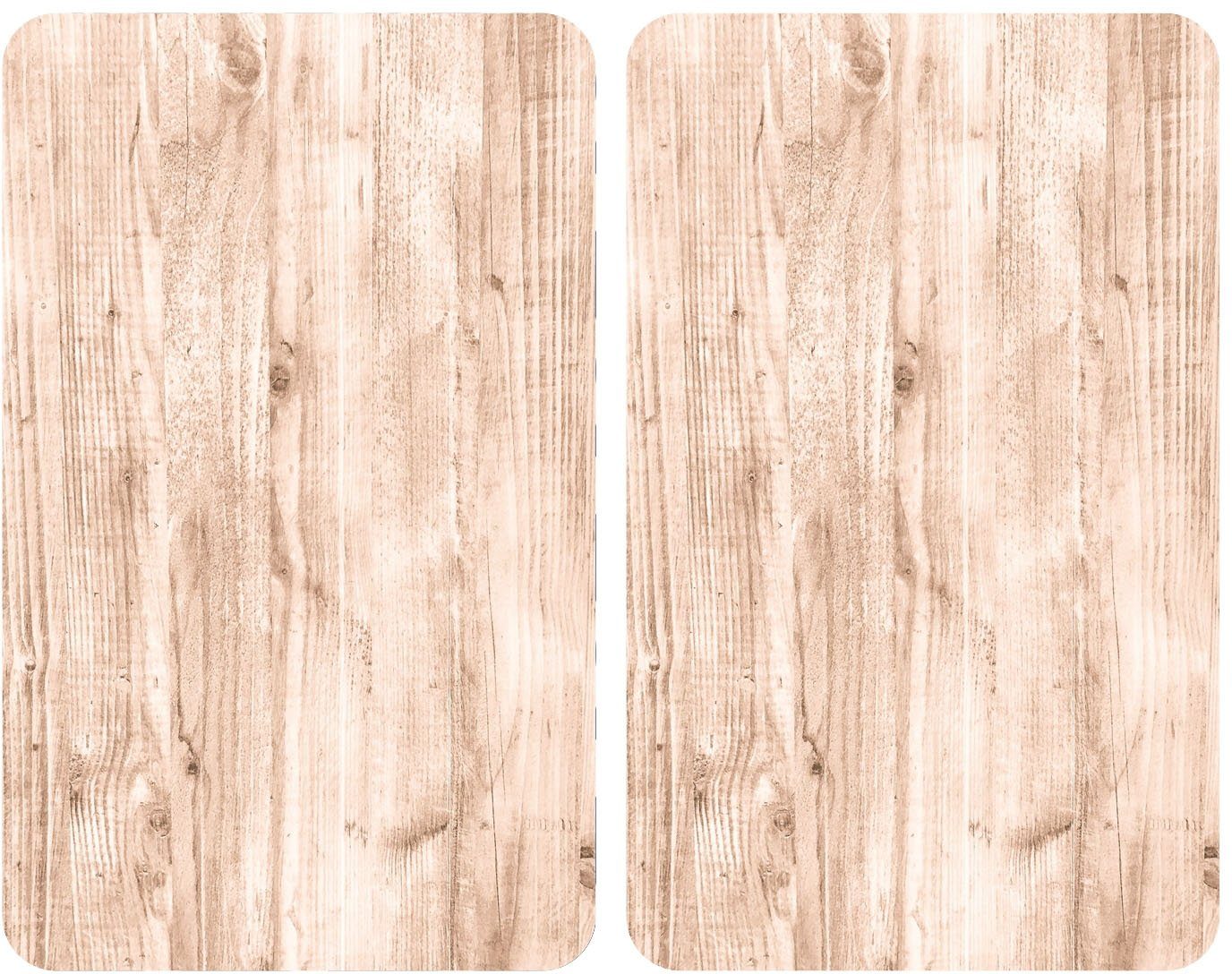 Wenko Herd Abdeckplatte Natural Look Glas Kunststoff Set 2 Tlg