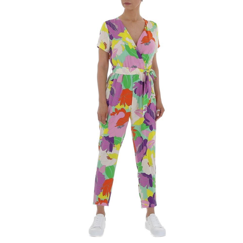 Ital Design Jumpsuit Damen Freizeit Wickel Wickeloptik Geblümt Langer