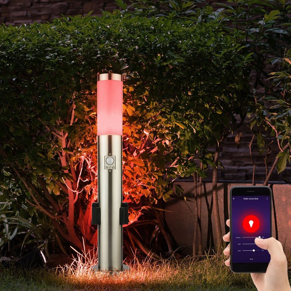 Etc Shop Led Wandstrahler Led Sockelleuchte Mit Steckdose Wegeleuchte