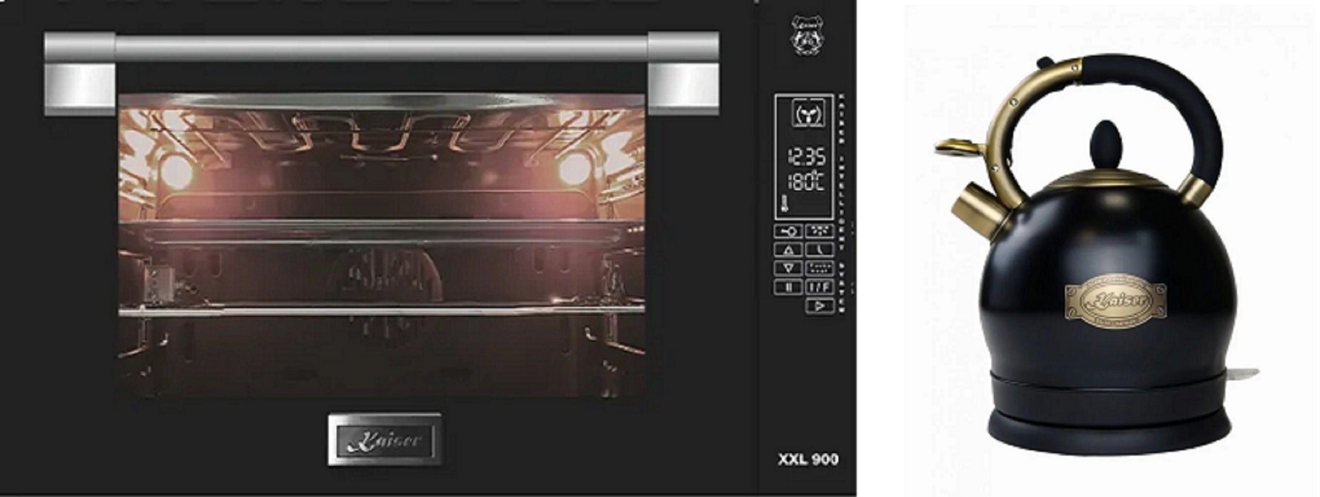 Kaiser Küchengeräte Backofen EH 9309+WK 2000 Em, mit 1-fach-Teleskopauszug, Einbau Backofen 90 ...