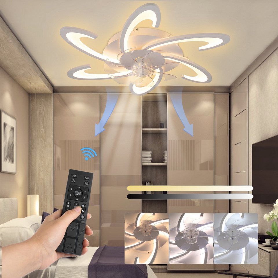 Letgospt Deckenleuchte Leise Deckenventilator Mit Beleuchtung 85w