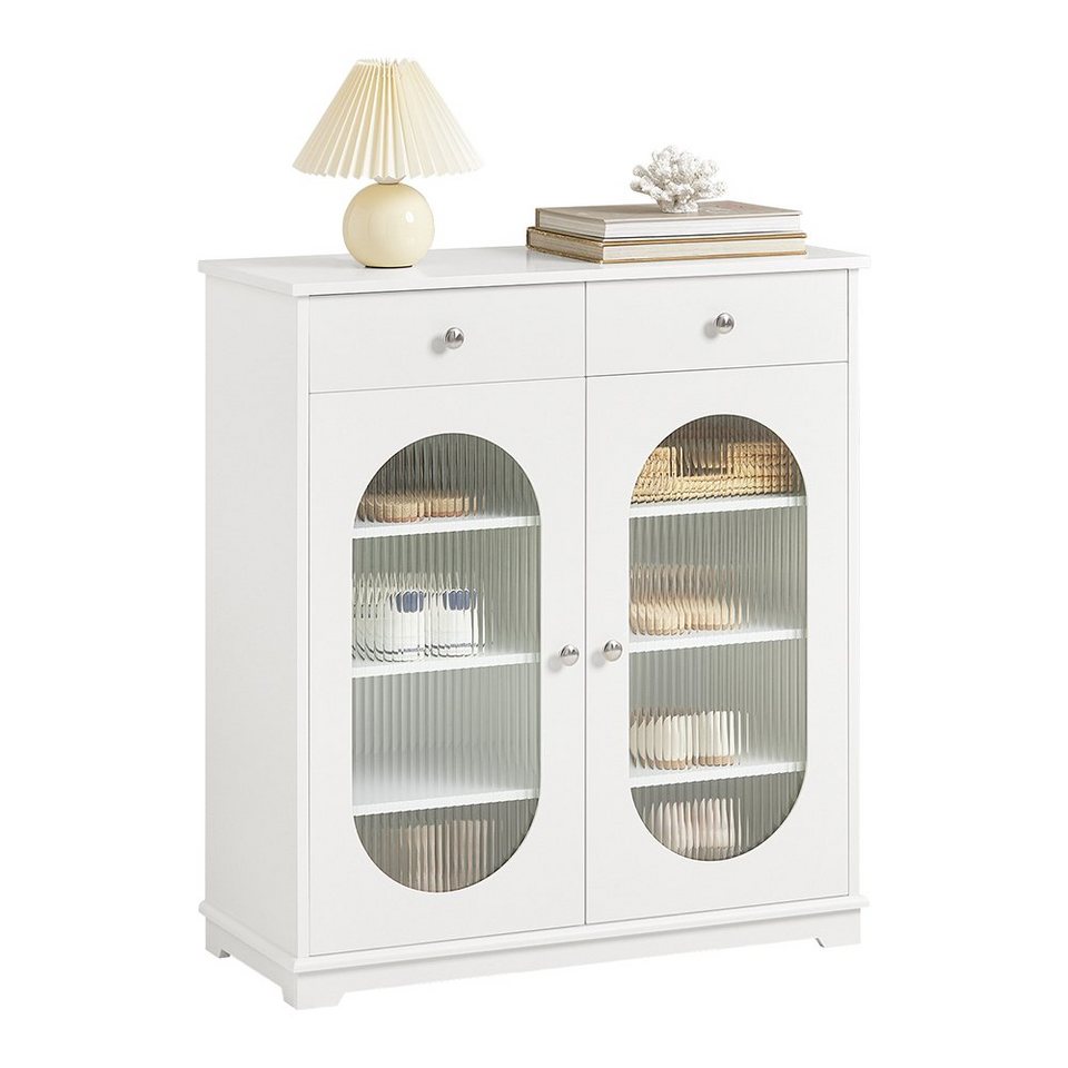 Sobuy Sideboard Fsb68 Mit Glastüren Schuhschrank Küchenschrank Kommode