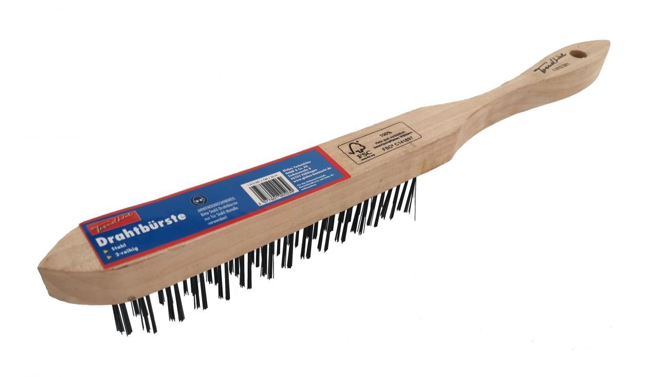 Trend Line Drahtbürste Trendline Drahtbürste 2 Reihig Stahl Mit Holzgriff