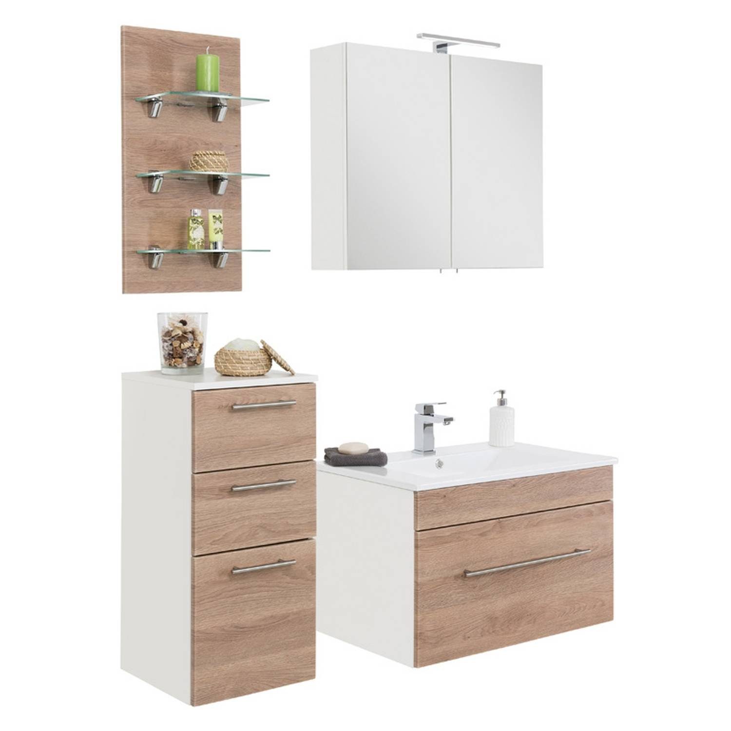 Lomadox Badmöbel Set Lagos 02 Spar Set 4 Tlg Badezimmermöbel