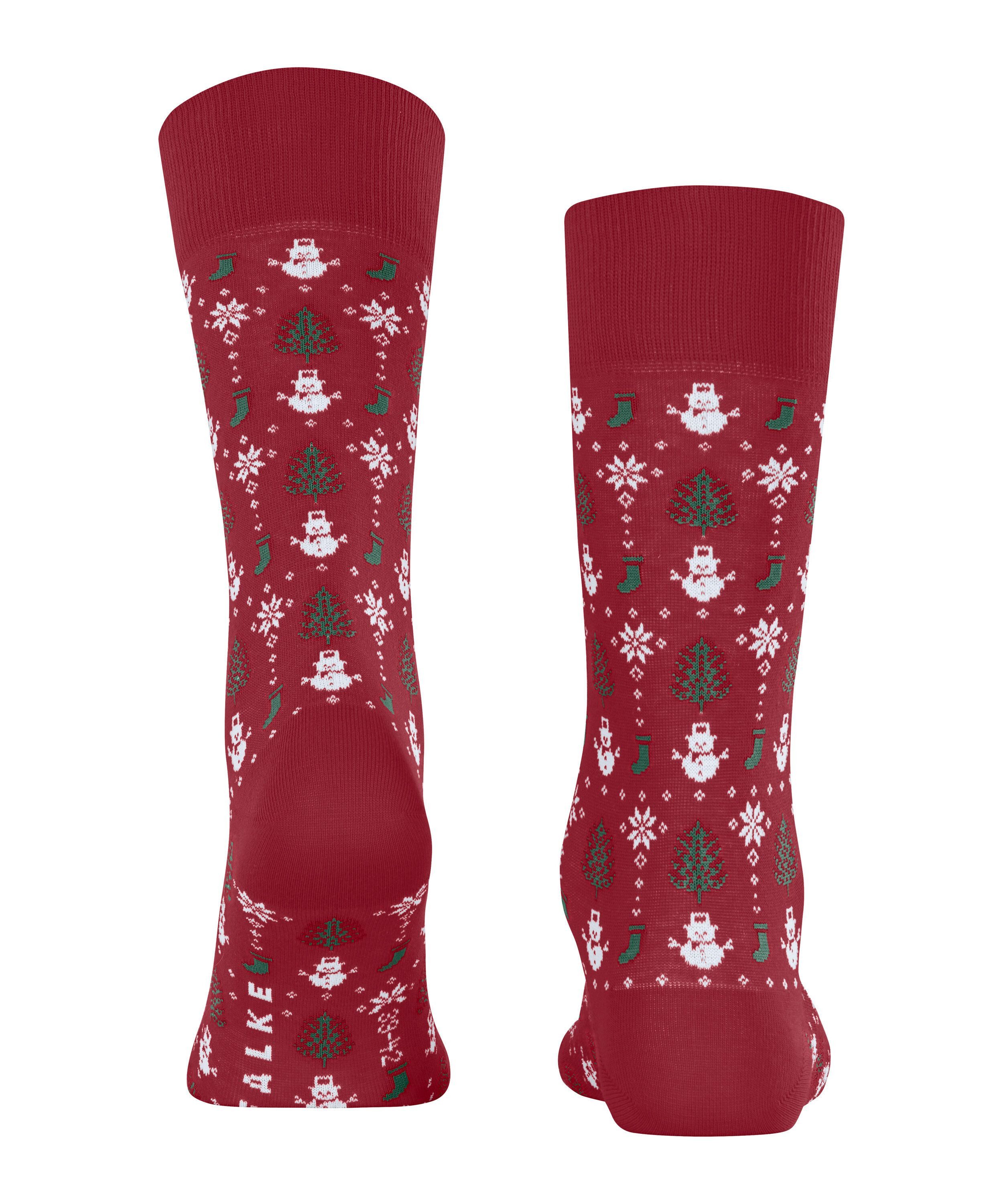 FALKE Socken Tagessocke Merry Party (Baumwolle, Weihnachten) rot Herren ...