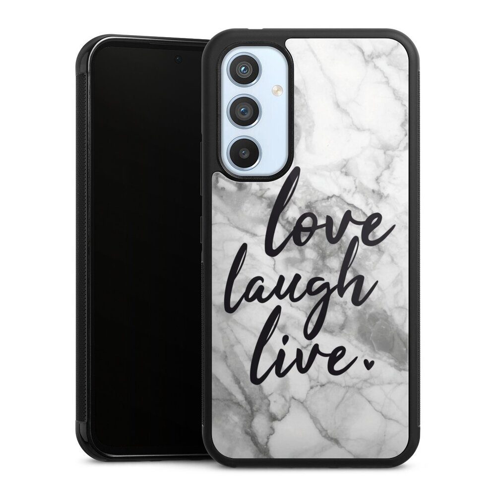 Deindesign Handyhülle Marmor Sprüche Liebe Love Laugh Live Marmor