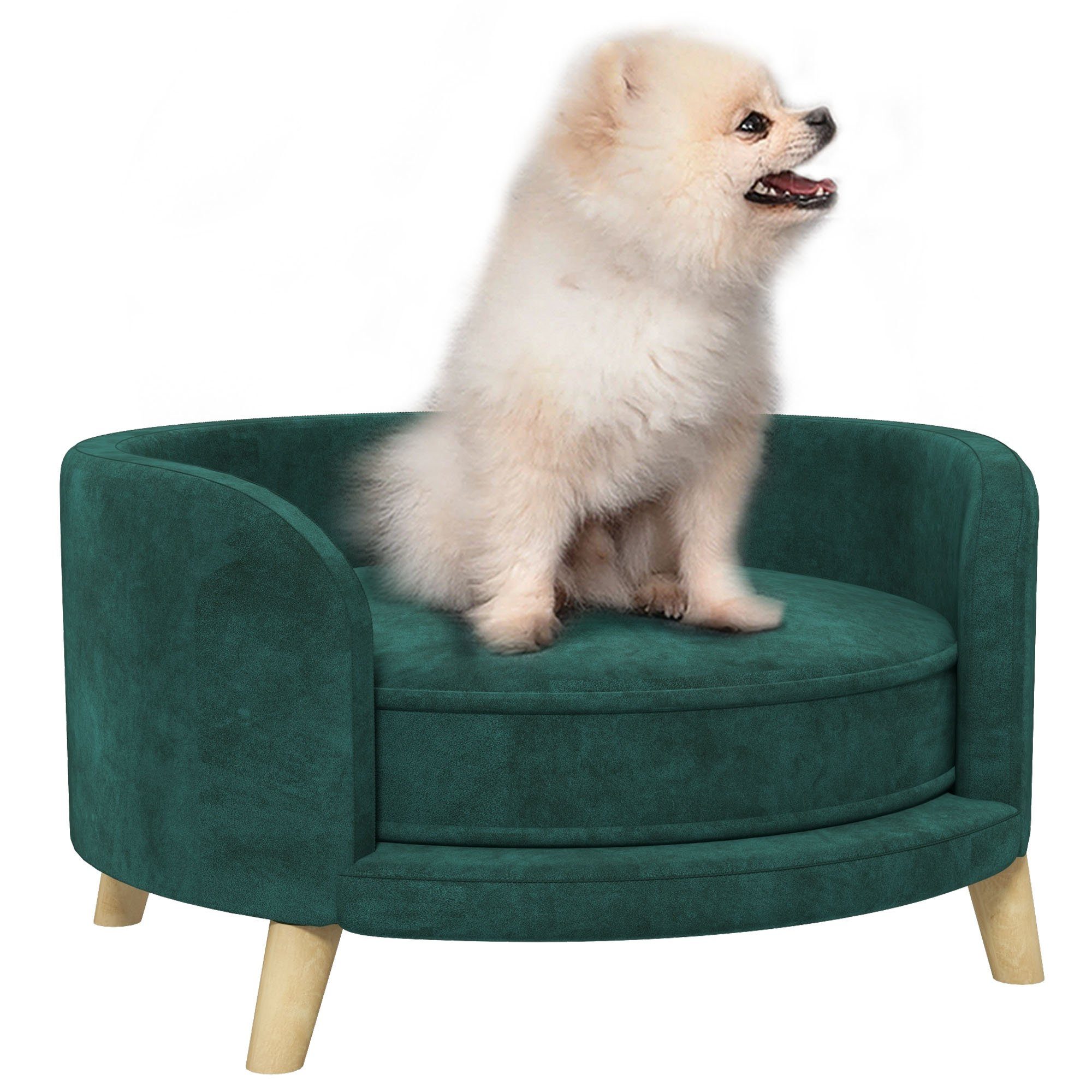 Pawhut Tierbett Hundesofa Haustiersofa Mit Samtoptik Katzensofa Mit
