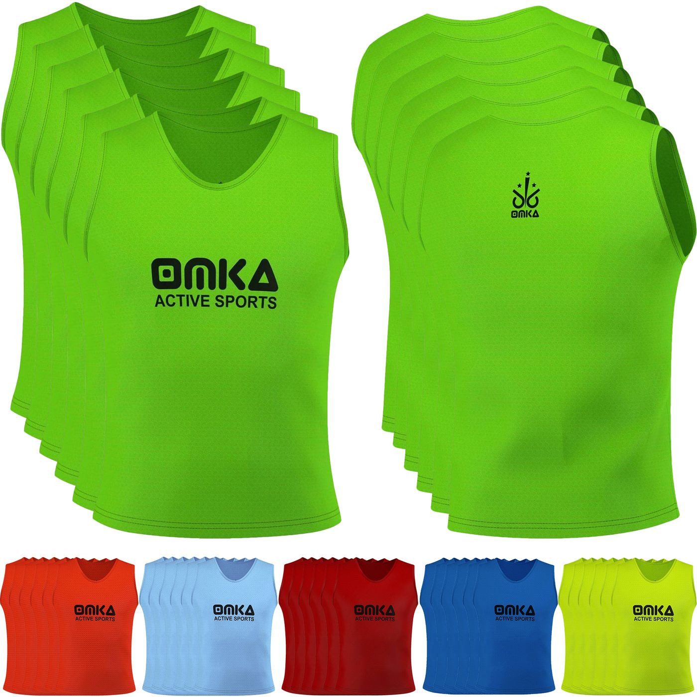 OMKA Trainingsleibchen OKLB01 6er Pack (Spar-Set, 6er-Pack) 6er Set ...