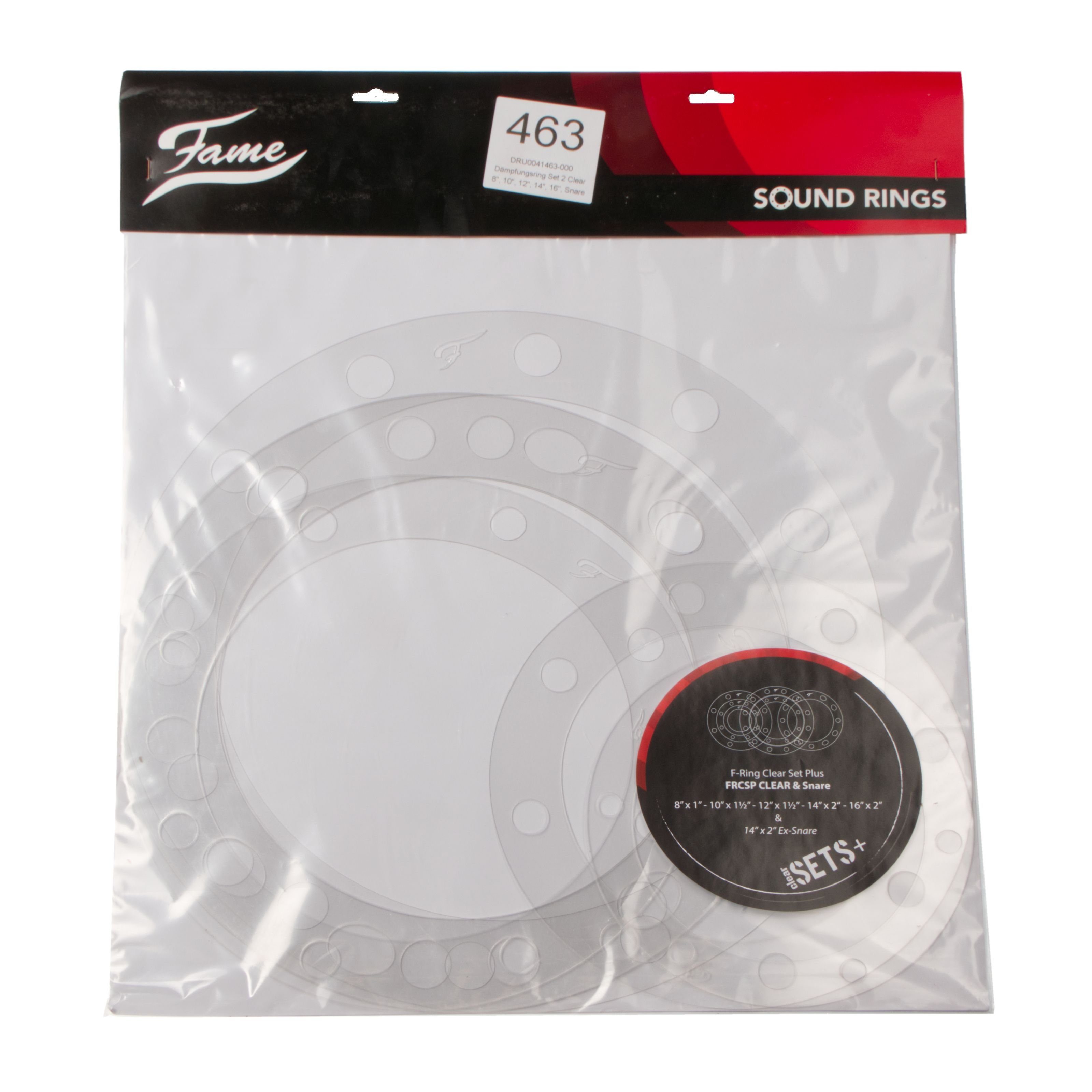 FAME Bass Drum, FRCSP Dämpfungsring Set Clear II - Zubehör für Drumfelle