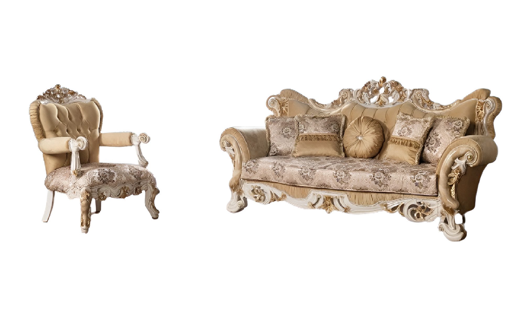 Xlmoebel Chesterfield Sofa Luxus Sofa Beige Sofagarnitur Sofas Sessel 3