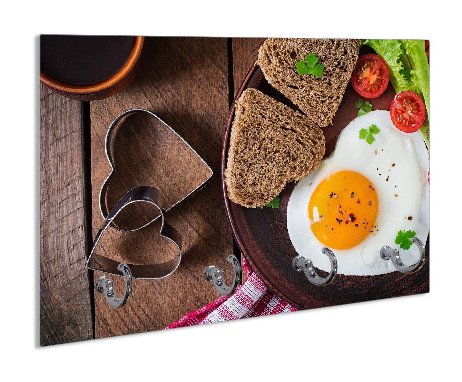 Wallario Schlüsselbrett Frühstück Mit Liebe Serviert Inkl