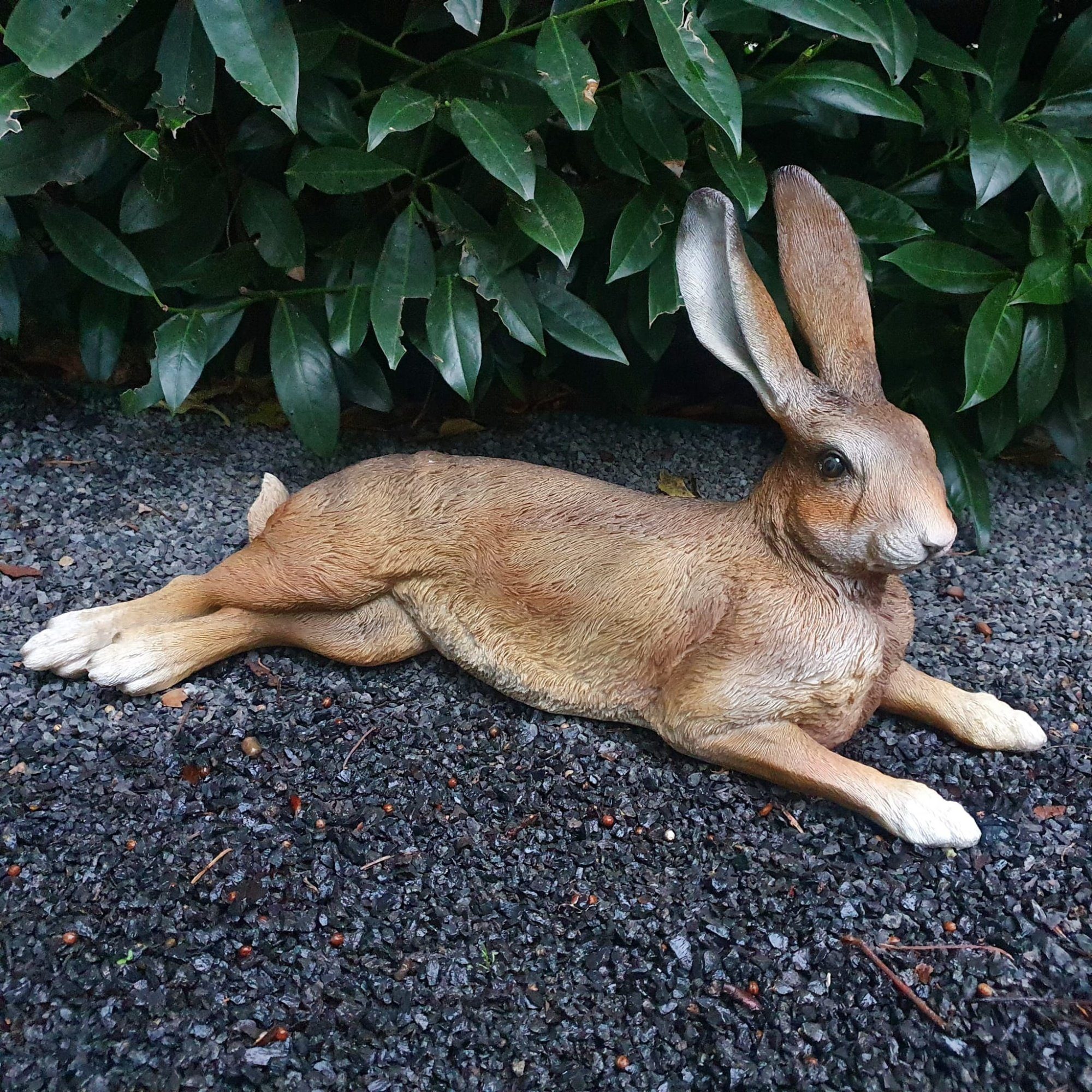 Aspinaworld Gartenfigur Liegende Hasen Figur 41 Cm Lang Gartendeko