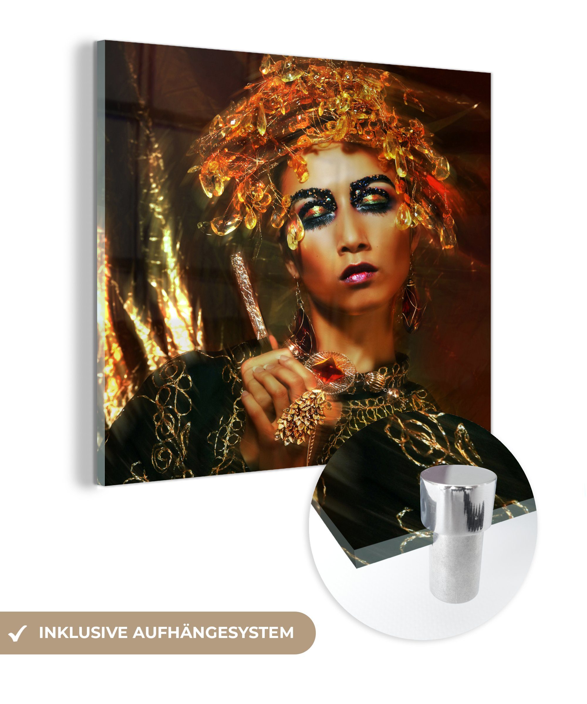 Muchowow Acrylglasbild Frau Schmuck Lidschatten 1 St Glasbilder