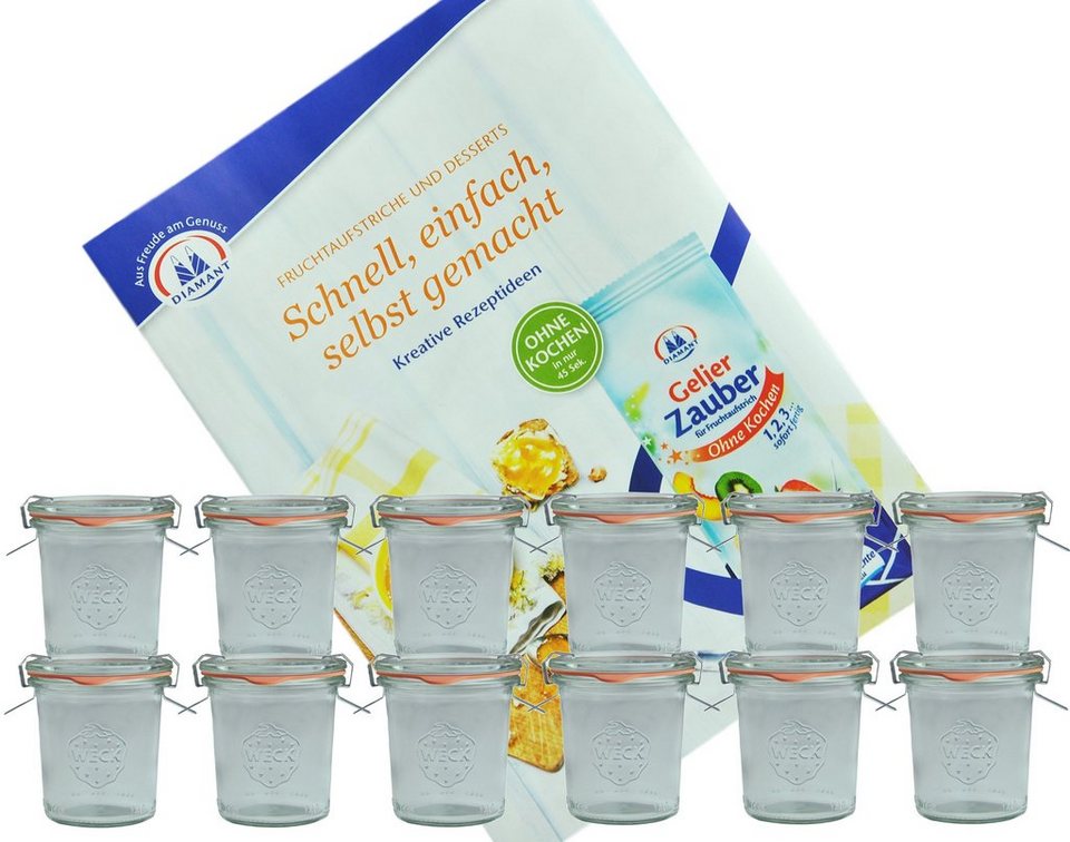 Mambocat Einmachglas 12er Set Weck Gläser 140ml Sturzgläser Glasdeckel