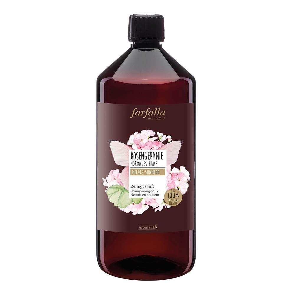 Farfalla Essentials AG Haarshampoo Rosengeranie - Mildes Shampoo Refill 1l