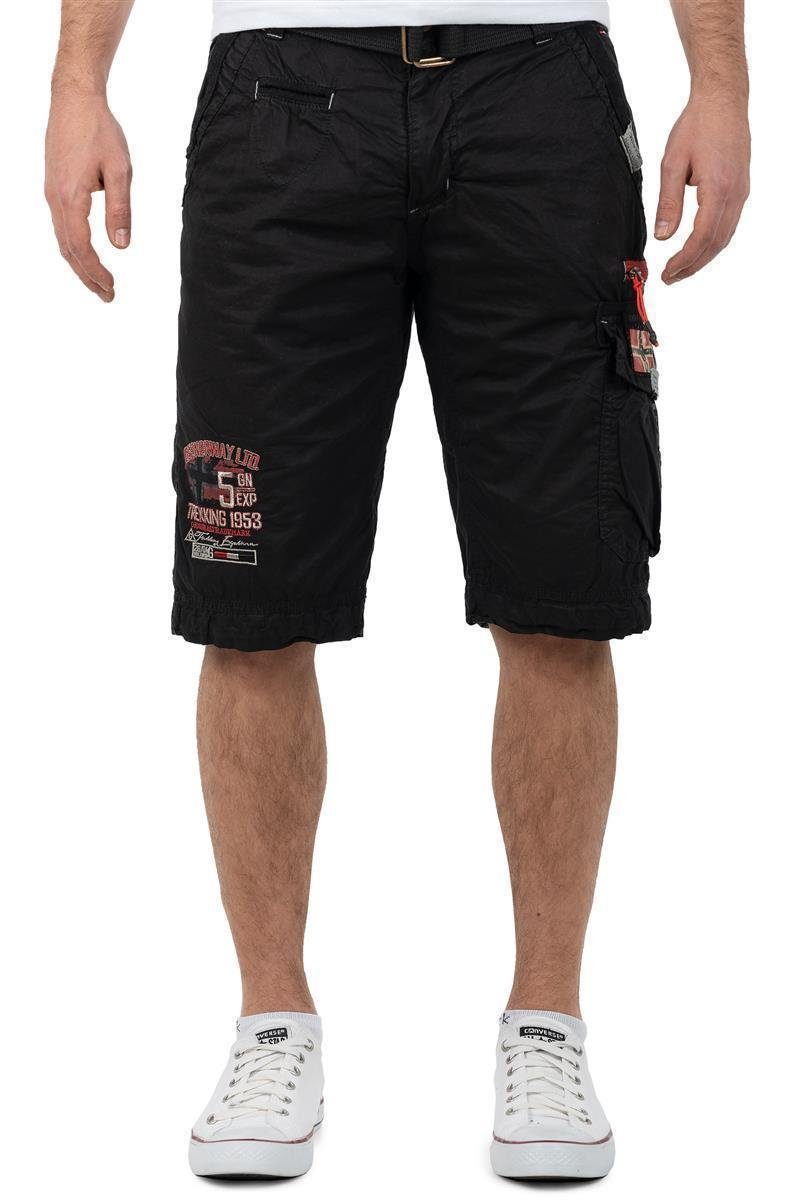 Geo Norway Shorts Elegante Kurze Hose baparodie Men Black S inkl. Gürtel