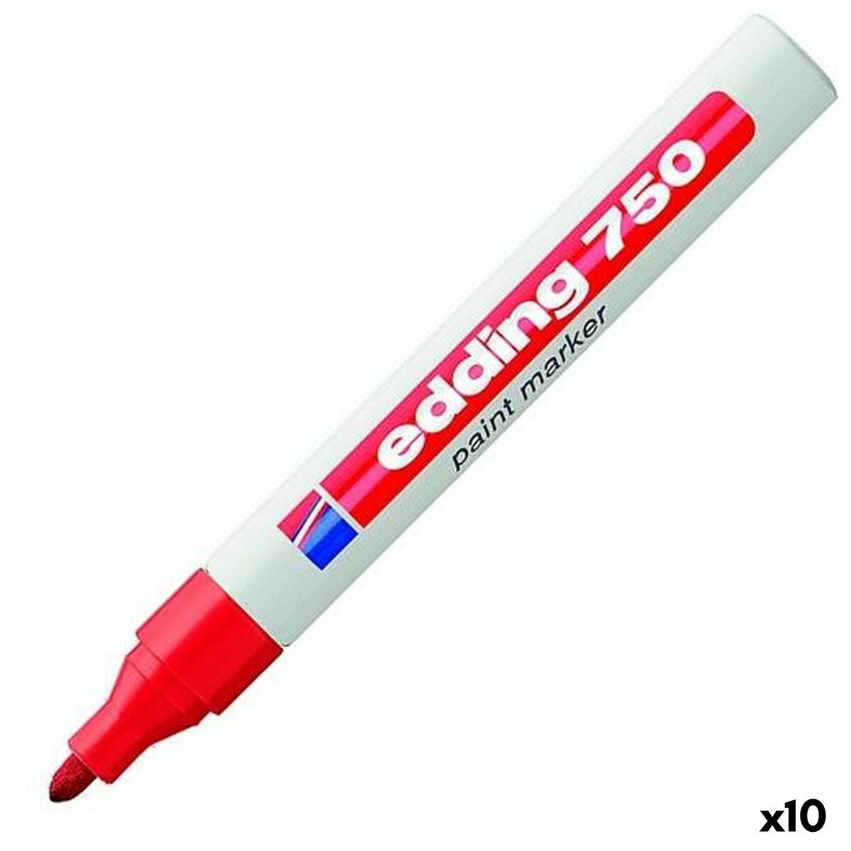 edding Permanentmarker, Dauermarker Edding 750 Rot (10 Stück)