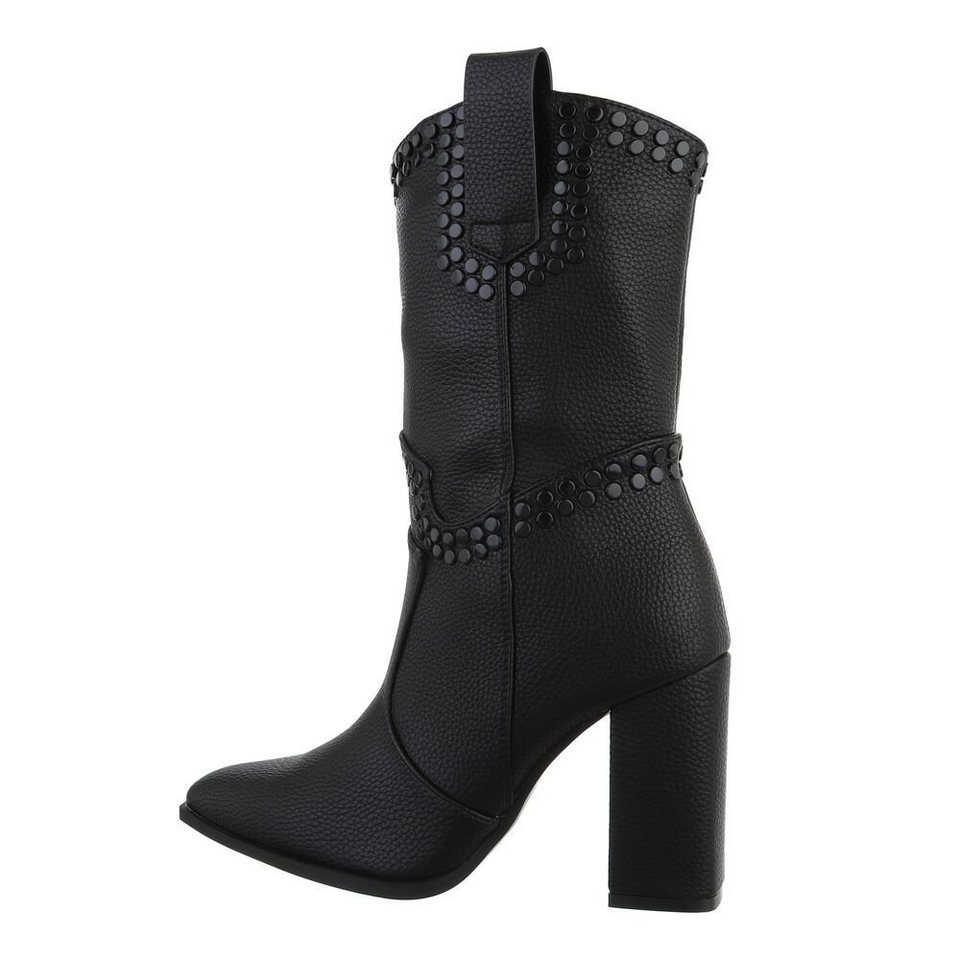 Ital Design Damen Party And Clubwear Stiefel Blockabsatz High Heel