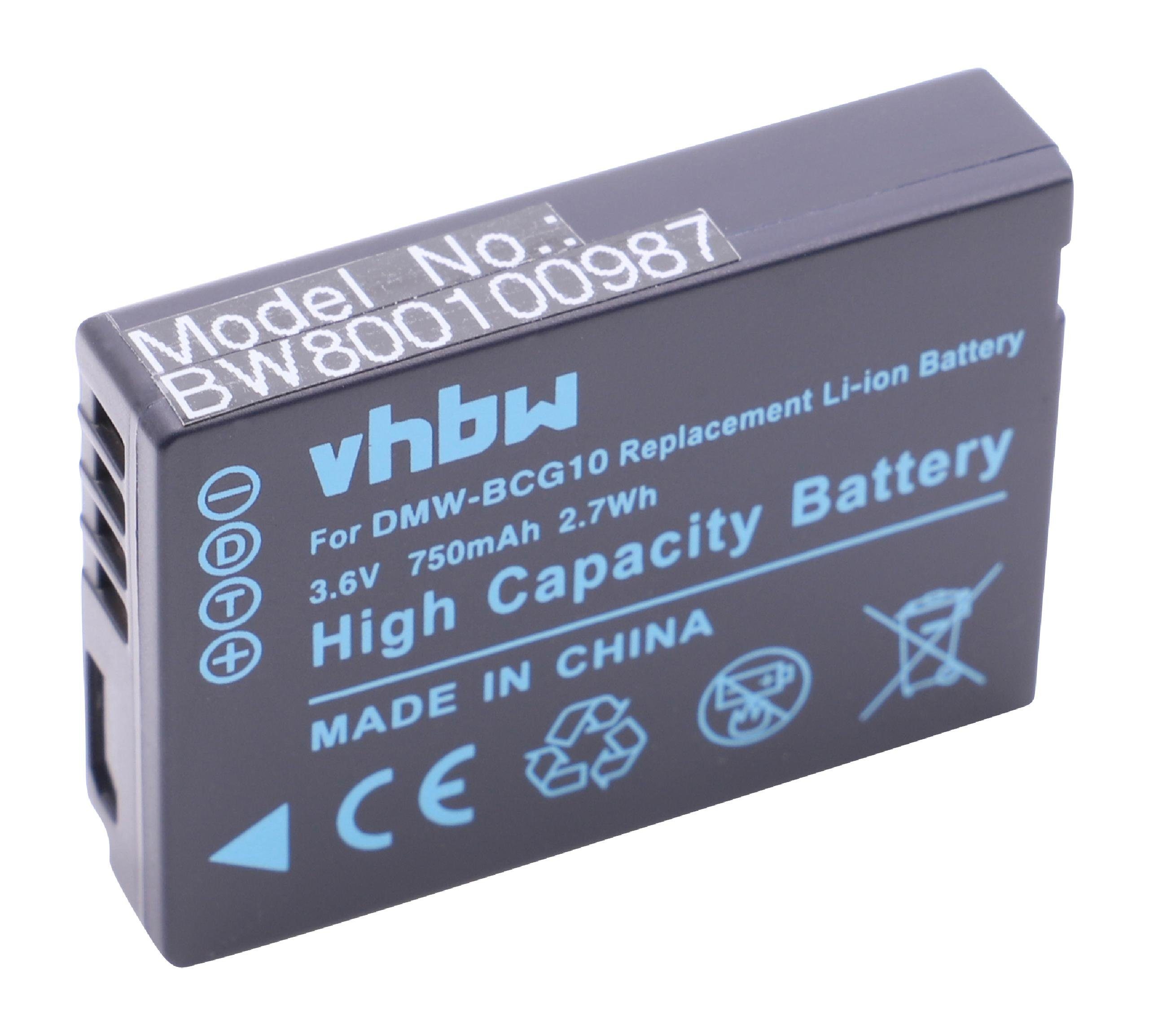 vhbw Kamera-Akku Ersatz für Panasonic DMW-BCG10, DMW-BCG10E für Kamera / Foto Kompakt (750mAh, 3 ...