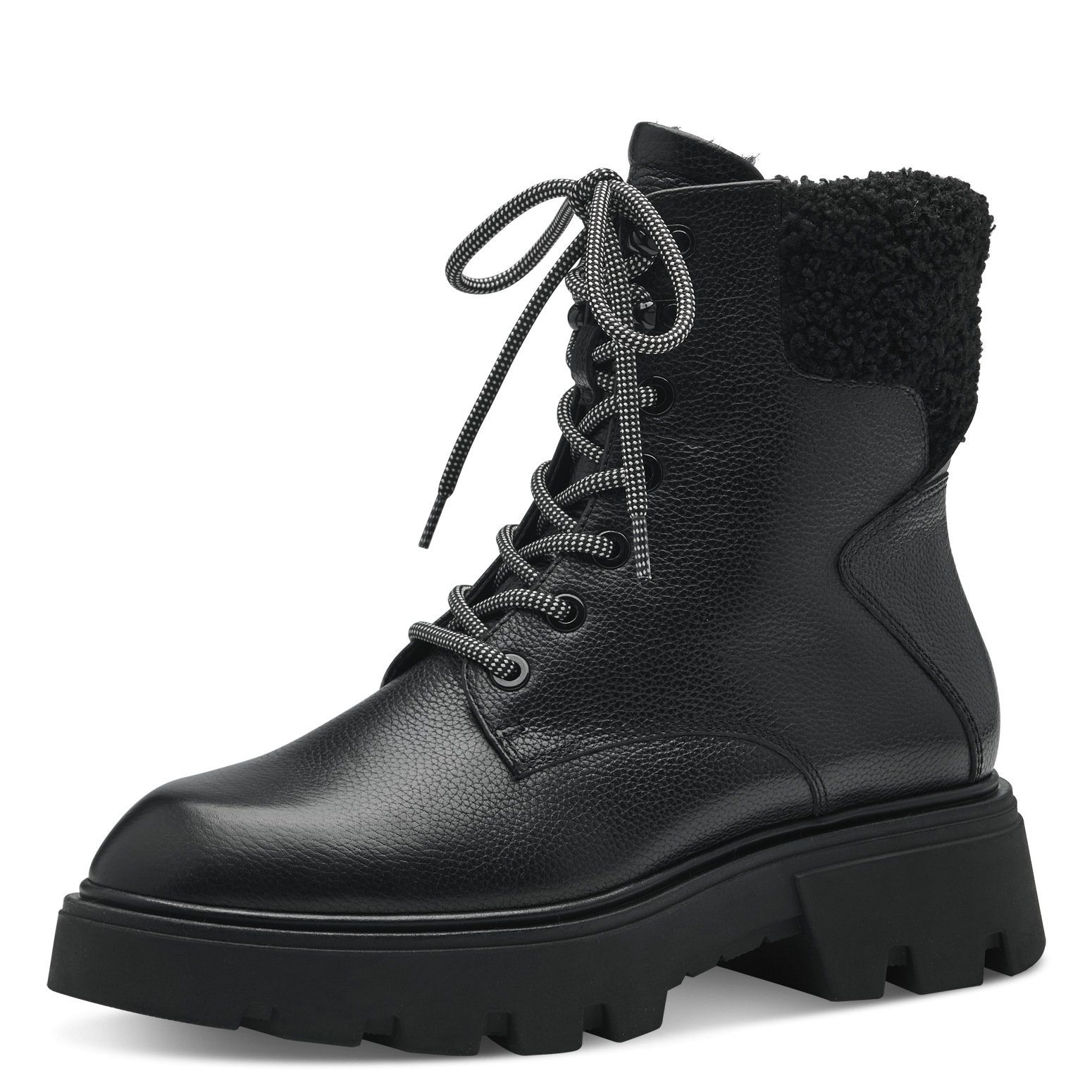 Tamaris Schnürboots 100% vegan, Obermaterial in Lack-Optik