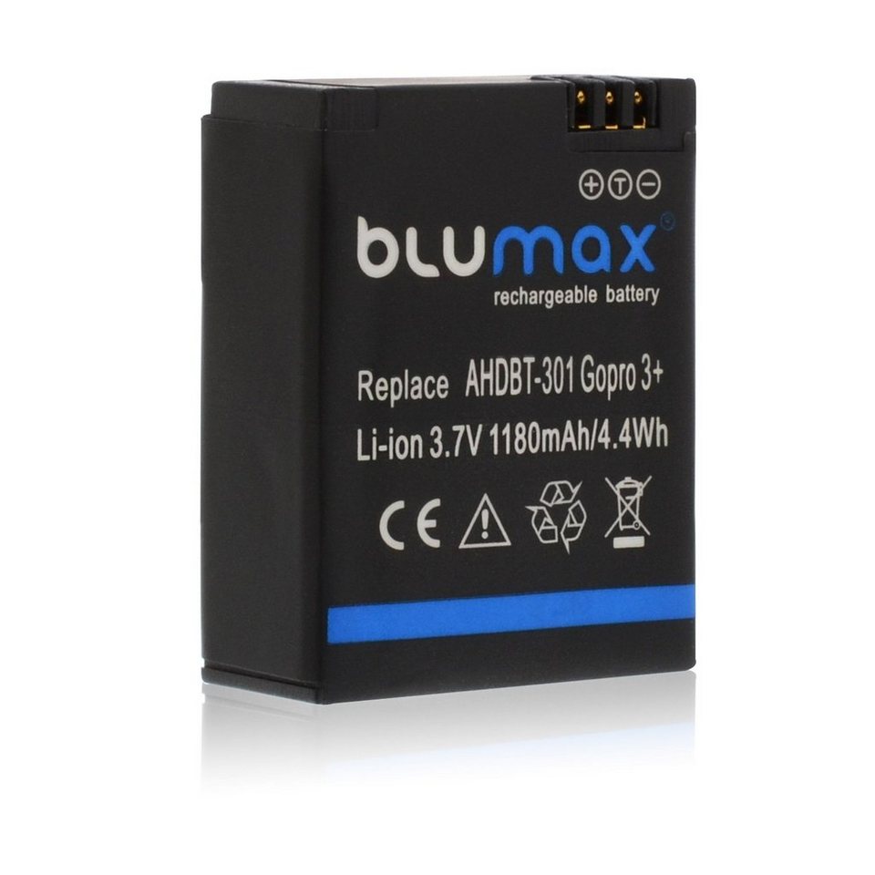 Blumax Akku passend für AHDBT-301 Gopro 3+ 1180 mAh Kamera-Akku, Kamera ... Blumax Akku passend für AHDBT-301 Gopro 3+ 1180 mAh Kamera-Akku, Kamera ...