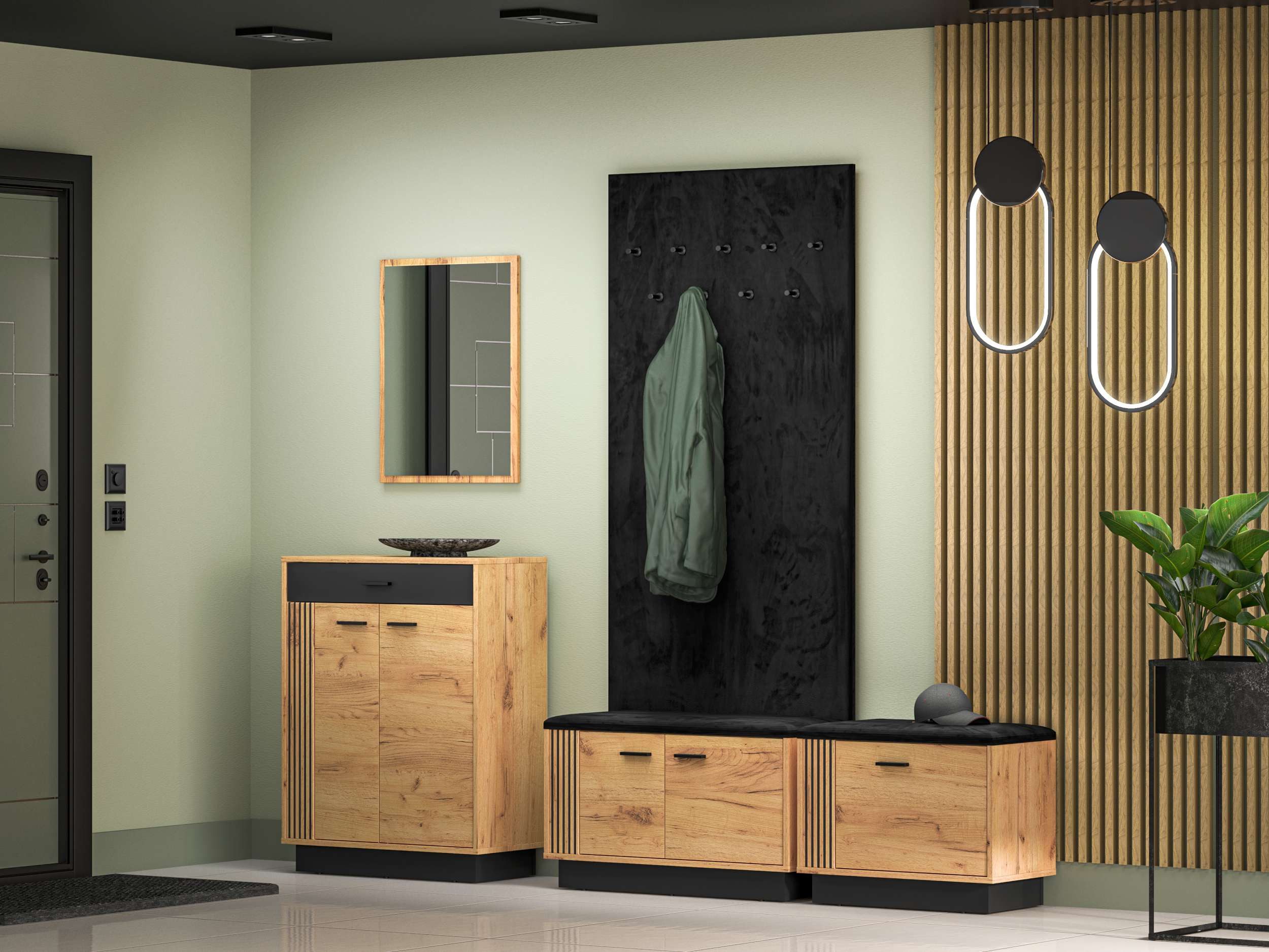 99rooms Garderoben Set Kasso Set 5 St Garderobenset Paneel
