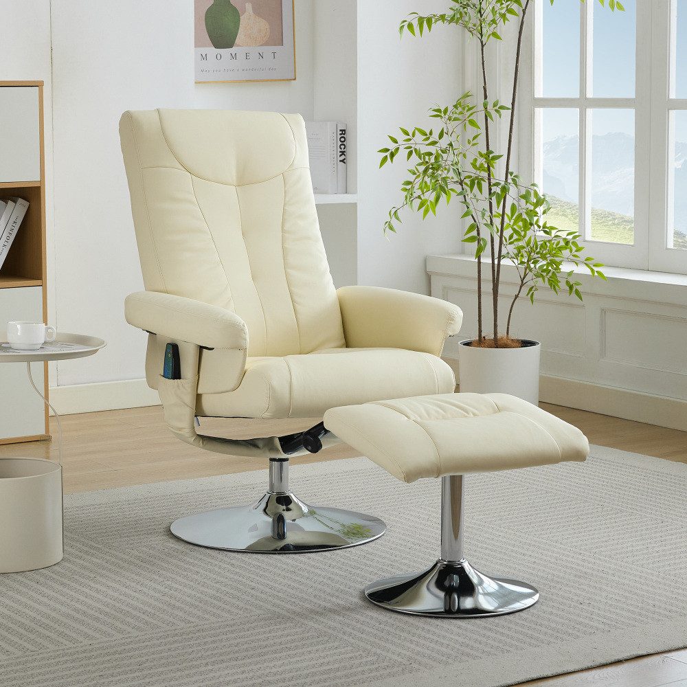 BBWL Massagesessel mit Liegefunktion und 5-Punkte-Massage, Relaxsessel ...