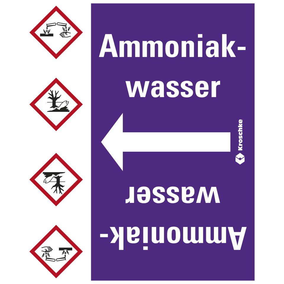 König Werbeanlagen Hinweisschild Rohrleitungsband Ammoniakwasser,praxisbewährt,ab 33m/Rolle