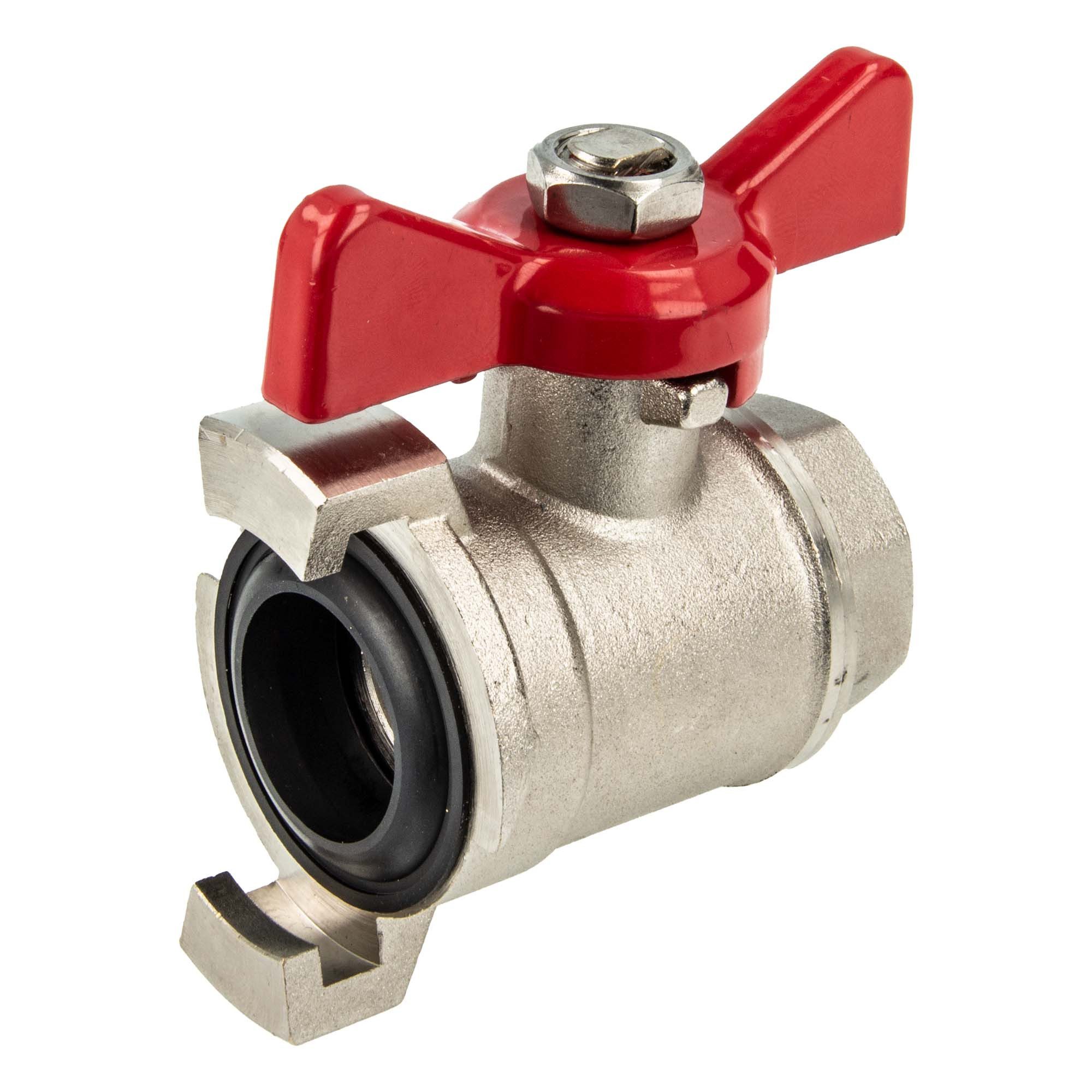 tecuro Kugelhahn Messing mit Schnellkupplung x IG, Flügelgriff