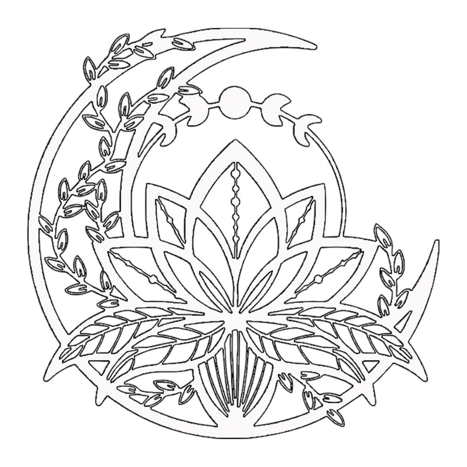 Jumpeak Wanddekoobjekt Lotus Und Halbmond Metall Kunst Wanddekor