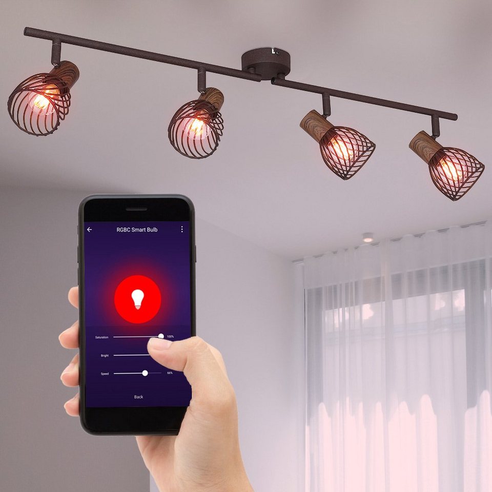 Etc Shop Smarte Led Leuchte Smart Rgb Led Retro Decken Strahler