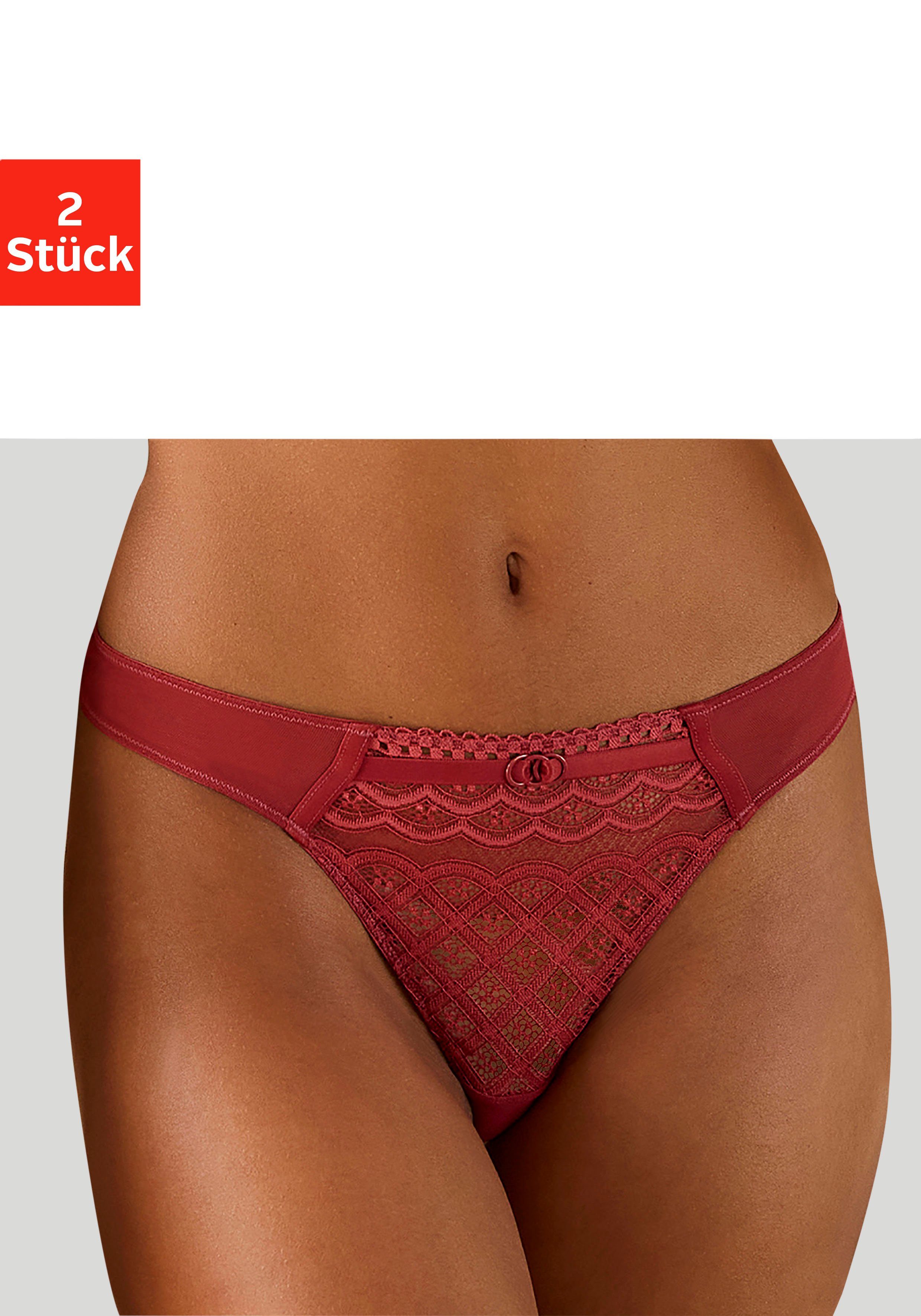 petite fleur String (Packung, 2 Stück) aus modischer Spitze